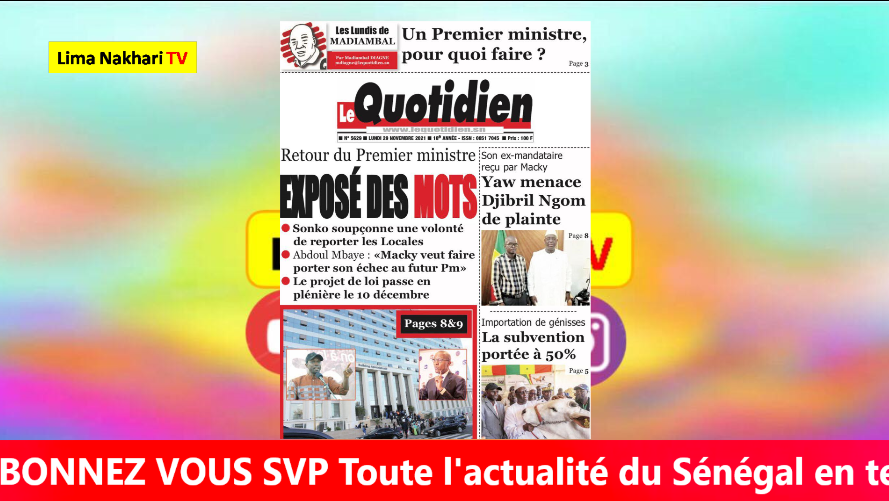 Revue Des Titres En Français Du Lundi 29 Novembre 2021 Vidéo