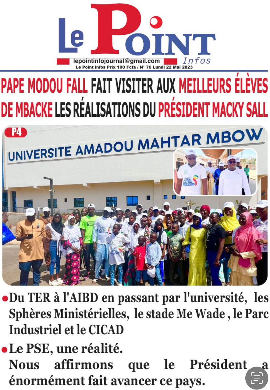 Une des journaux du lundi 22 mai 2023