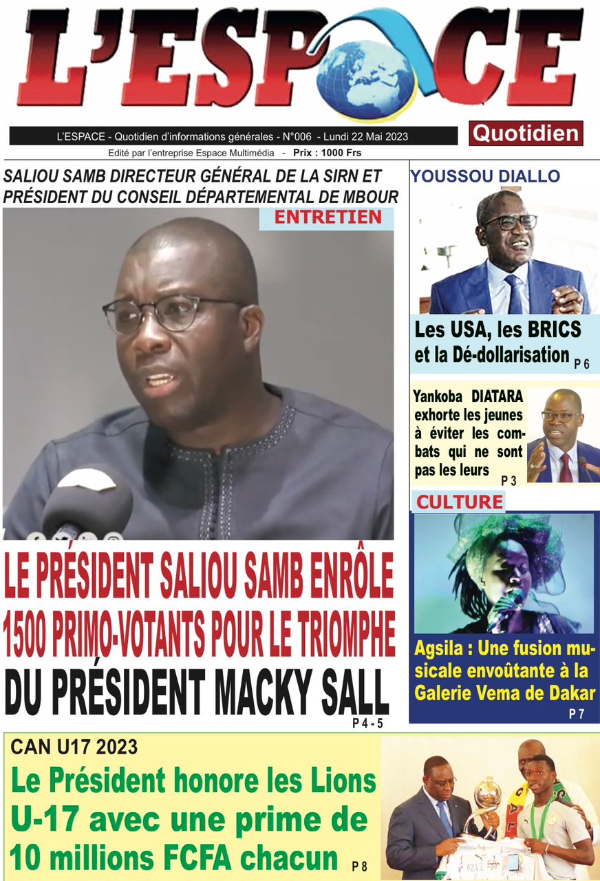 Une des journaux du lundi 22 mai 2023