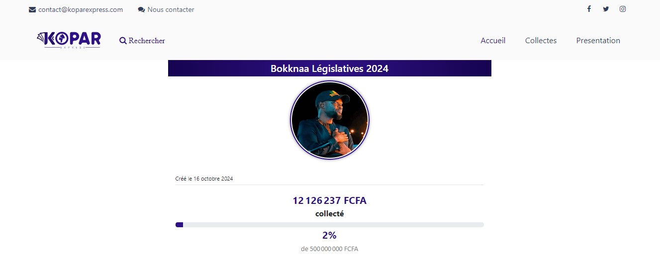 Kopar express - Cagnotte de Pastef: Plus de 12 millions ont déjà été récoltés en moins de 10h de ...