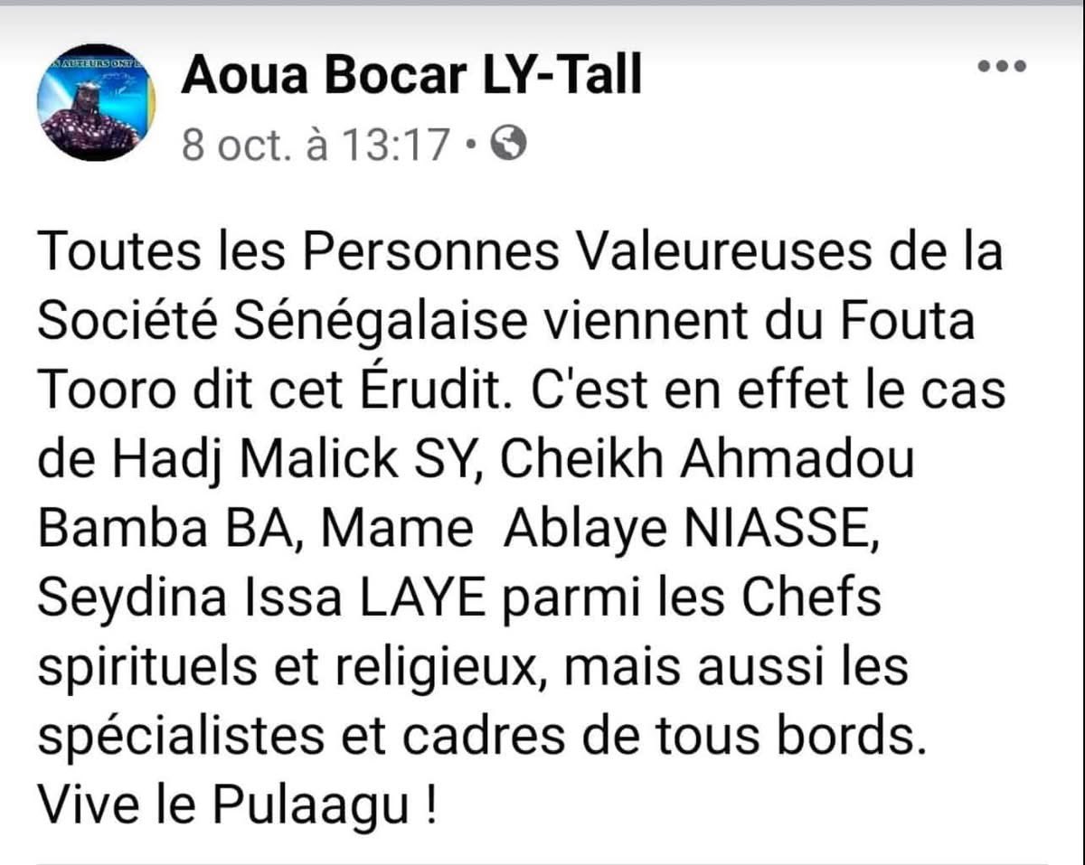 Aoua Bocar Ly Tall : cette déclaration publique pourrait lui coûter une ...