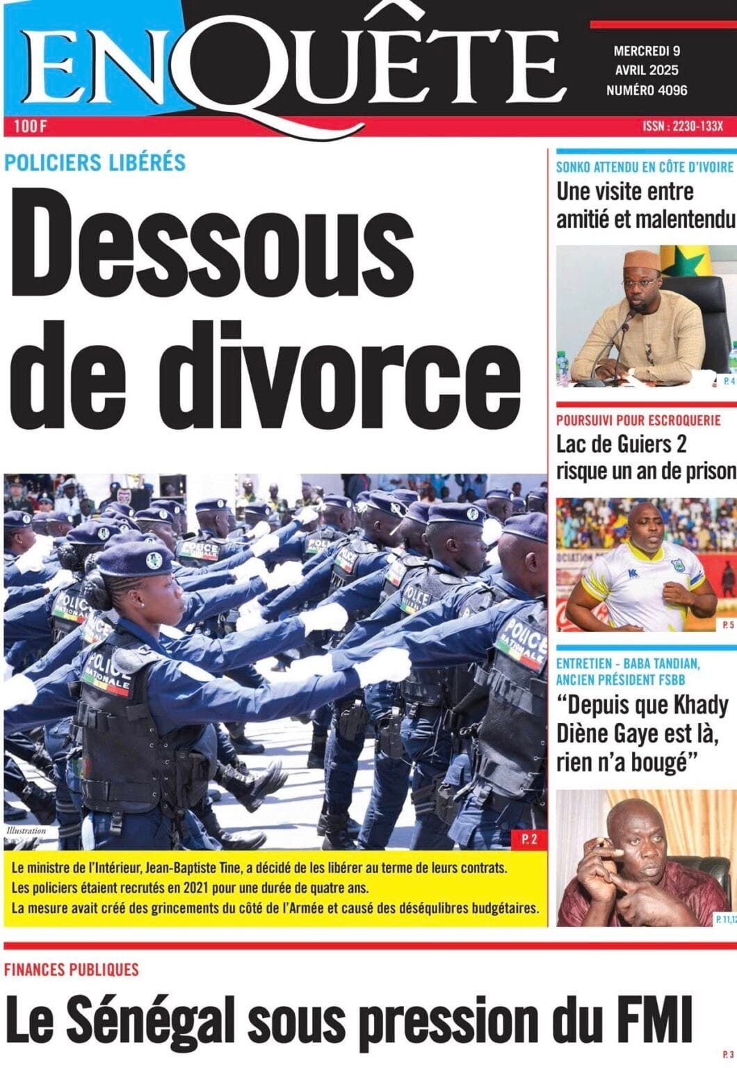 Découvrez les Unes des journaux sénégalais du mercredi 09 avril 2025