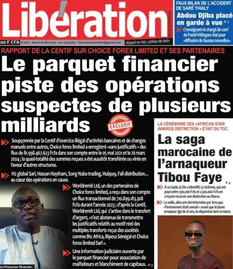 Découvrez les Unes des journaux sénégalais du mardi 06 mai 2025
