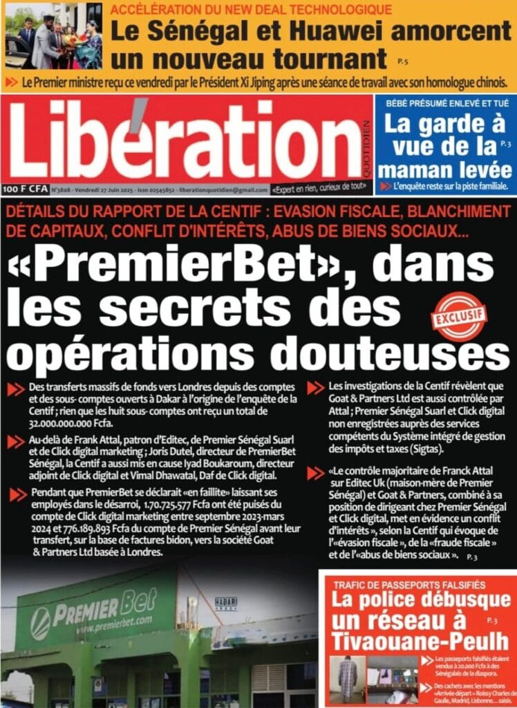 Découvrez les Unes des journaux sénégalais du vendredi 27 juin 2026 ...
