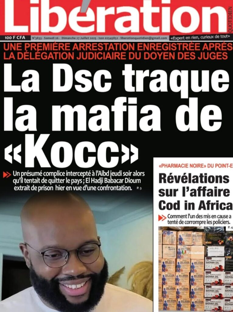 Découvrez les Unes des journaux sénégalais du samedi 26 juillet 2025 ...