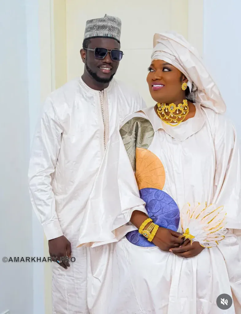 Bijoux Ngoné, élégante au Gamou de Tivaouane aux côtés de son mari