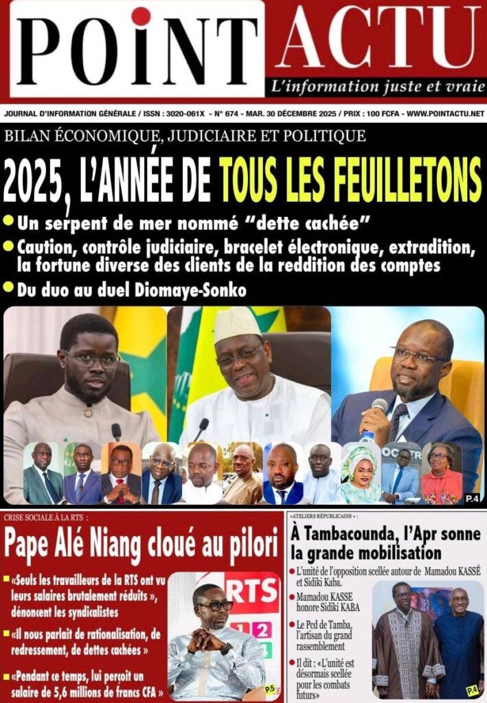 Découvrez les Unes des journaux sénégalais du mardi 30 décembre 2025