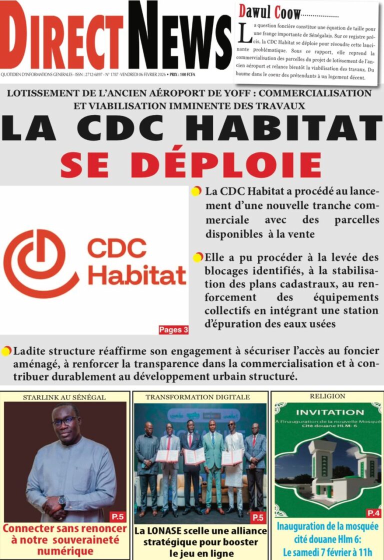 Découvrez les Unes des journaux sénégalais du vendredi 06 février 2026