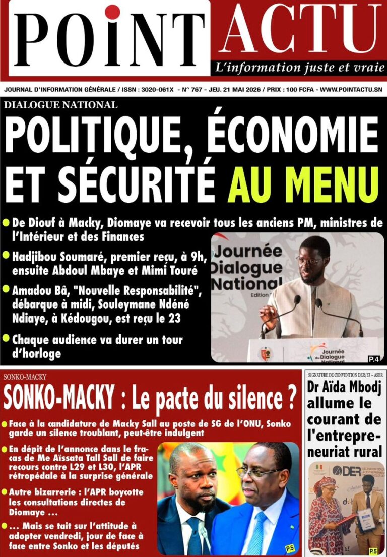 Découvrez les Unes des journaux sénégalais du jeudi 21 mai 2026